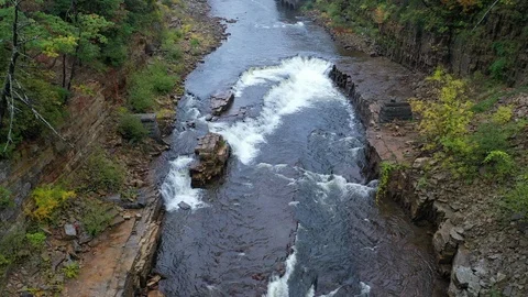 Fall Foliage Ausable Chasm waterfalls lo... | Stock Video | Pond5