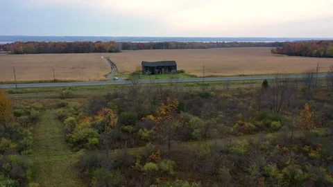 Fall Foliage Seneca Army Depot barn appr... | Stock Video | Pond5