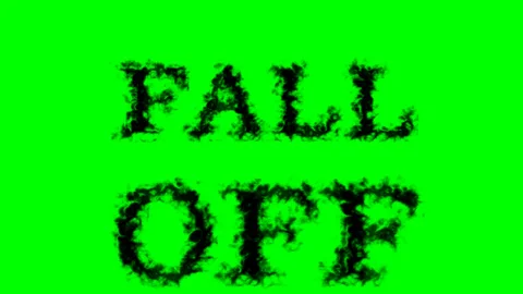 Fall Off smoke text effect green isolate... | Stock Video | Pond5