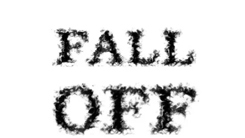 Fall Off smoke text effect white isolate... | Stock Video | Pond5