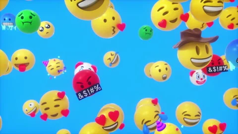 Falling 3D Emojis Loop Background | Stock Video | Pond5