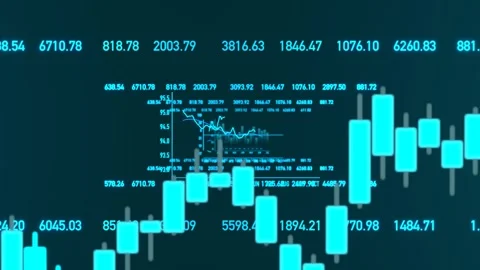 Falling and rising lines, bar chart, can... | Stock Video | Pond5