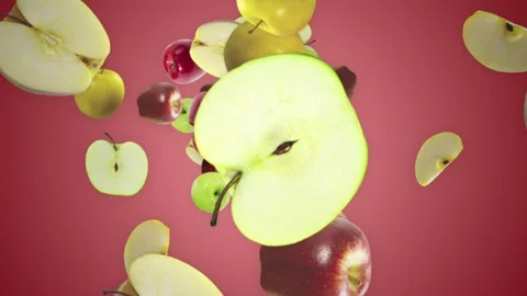 Falling APPLES Animation, Background, L... | Stock Video | Pond5