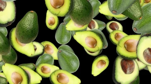 Falling AVOCADOS Background, Loop, with ... | Stock Video | Pond5