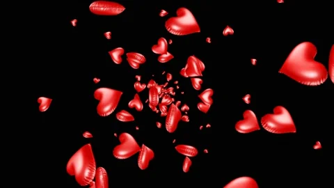 Falling BALLOON HEARTS Animation, 60 fps... | Stock Video | Pond5