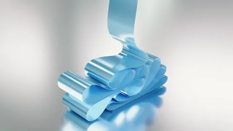 a falling blue ribbon. 3d animation of a... | Stock Video | Pond5
