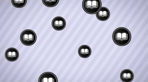 Falling book icons. Looping. Alpha chann... | Stock Video | Pond5