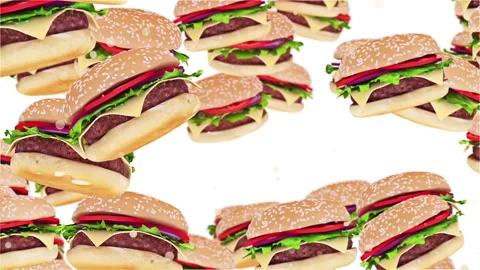Falling Burger Background Looped Video | Stock Video | Pond5