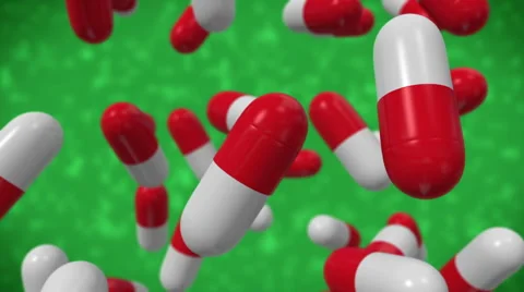 Falling capsules.Seamless loop | Stock Video | Pond5