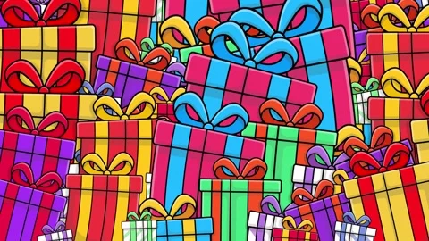 Falling Cartoon Gift Boxes Transition An... | Stock Video | Pond5