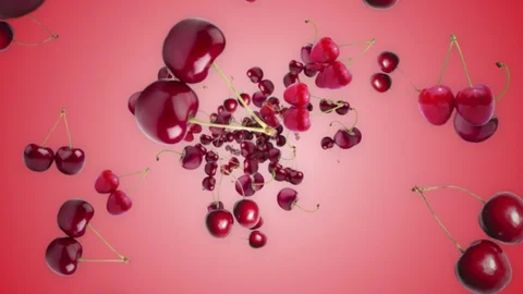 Falling CHERRIES Background, Loop, Anima... | Stock Video | Pond5