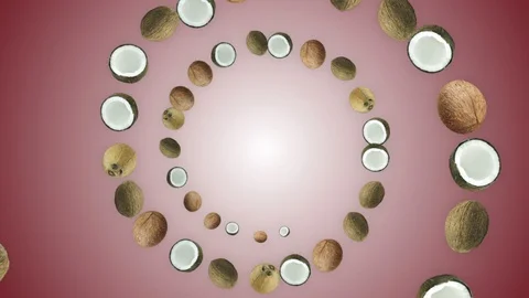 Falling COCONUTS Ring Animation, Backgro... | Stock Video | Pond5