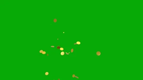 Coins Splash Green Screen Stock Footage ~ Royalty Free Stock Videos | Pond5