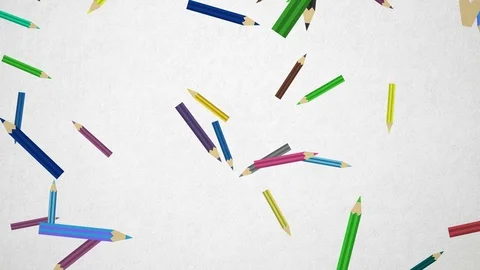 Falling Colored Pencils Loopable Backgro... | Stock Video | Pond5