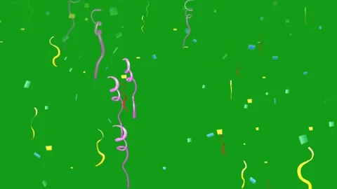 Falling colourful ribbons green screen m... | Stock Video | Pond5