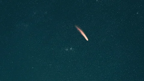 The falling comet on the shimmering star... | Stock Video | Pond5