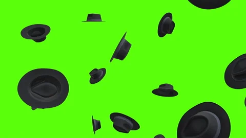 Falling cowboy hats over green screen or... | Stock Video | Pond5