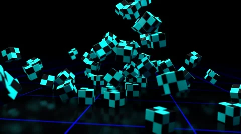 falling cubes and Alpha Channel | Stock Video | Pond5