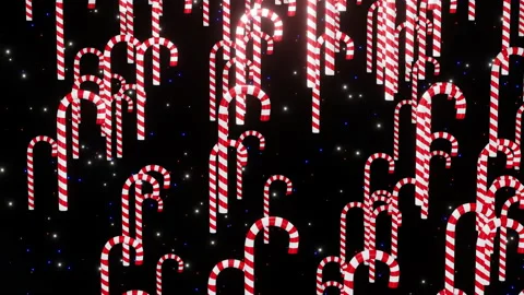 Falling dawn candy cane isolated on star... | Stock Video | Pond5