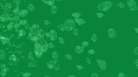 Falling diamond 4K animation with green ... | Stock Video | Pond5