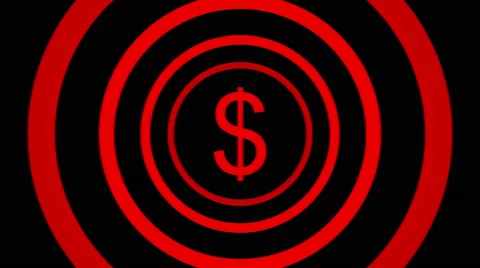Falling dollar sign surrounded by red ci... | Stock Video | Pond5