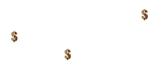 Falling dollar signs $ on solid white sc... | Stock Video | Pond5