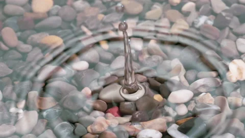 Falling Drop into a Clean Puddle HD Pro | Stock Video | Pond5