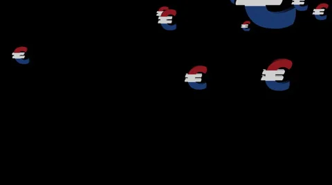 falling Dutch euro symbols animation | Stock Video | Pond5