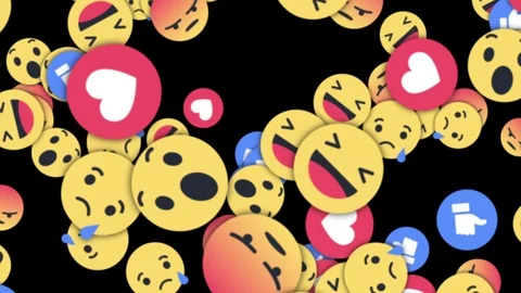 Falling Emoji Signs Animation, Rendering | Stock Video | Pond5