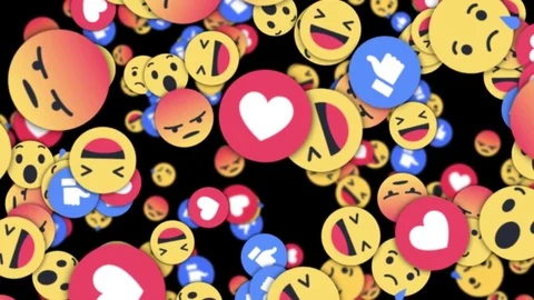 Falling Emoji Signs Animation, Rendering | Stock Video | Pond5