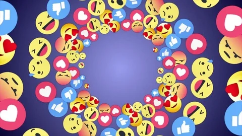 Falling Emoji Signs Animation, Rendering | Stock Video | Pond5