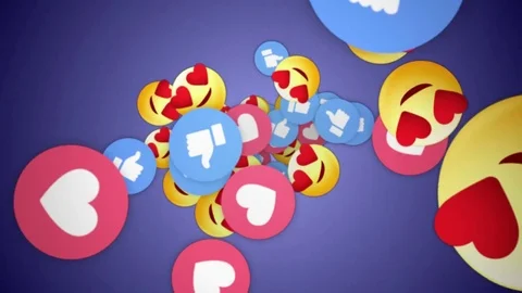 Falling Emoji Signs Animation, Rendering | Stock Video | Pond5