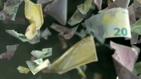 Falling Euro banknotes in 4K Loopable | Stock Video | Pond5