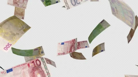 Falling Euro banknotes with alpha channe... | Stock Video | Pond5