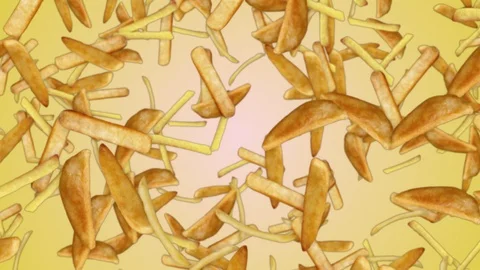 Falling French Fries Background | Stock Video | Pond5