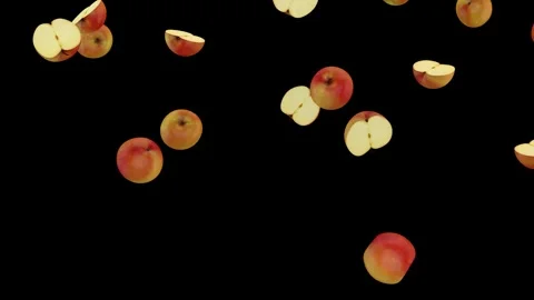 Falling fresh sliced red apples isolate... | Stock Video | Pond5