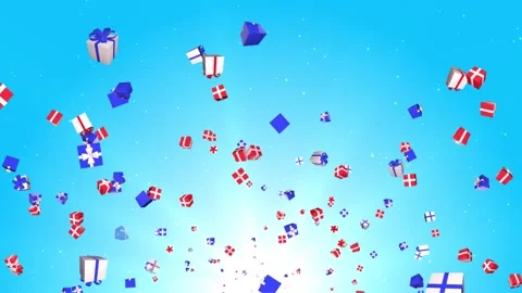 Falling Gift boxes falling from the top ... | Stock Video | Pond5