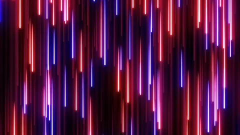 Falling Glowing Red Blue Neon Streak Cas... | Stock Video | Pond5