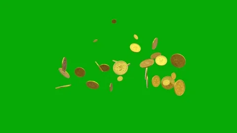 Gold Coins Falling On Green Stock Footage ~ Royalty Free Stock Videos ...