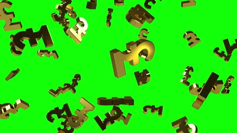 Falling gold Pound signs on a solid gree... | Stock Video | Pond5