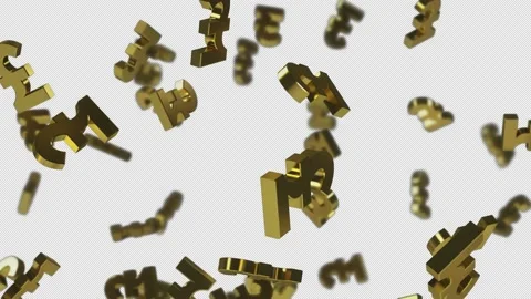 Falling gold Pound signs on a transparen... | Stock Video | Pond5