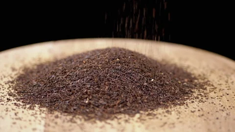 Falling Granules of Dried Black Tea Leav... | Stock Video | Pond5
