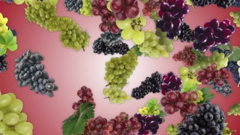Falling GRAPES Animation, Fruits and Foo... | Stock Video | Pond5