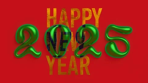 Falling green 3D numbers 2025 and gold t... | Stock Video | Pond5