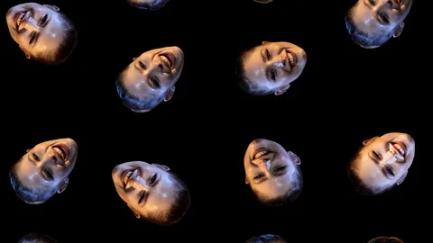 Falling Head Cutouts of Young Woman Smil... | Stock Video | Pond5