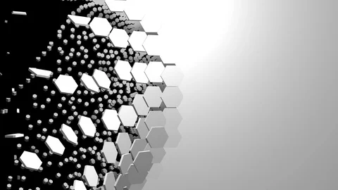 Falling Hexagons particles in destructio... | Stock Video | Pond5