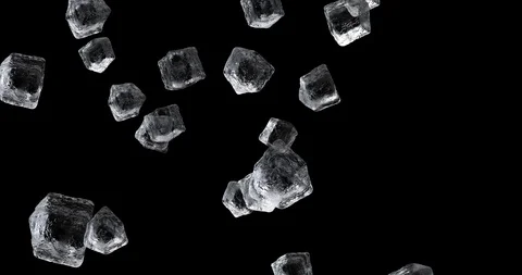 Falling ice cubes, crystals 3d realistic... | Stock Video | Pond5