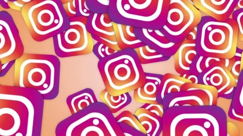 Falling INSTAGRAM Logo Animation | Stock Video | Pond5