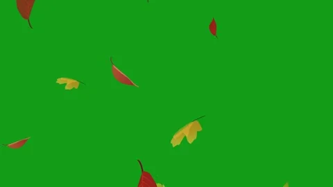 Falling leaves motion graphics with gree... | Stock Video | Pond5