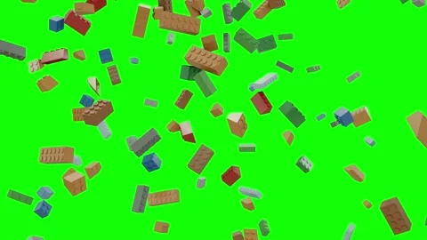 Falling Lego Blocks - Loop, Green Screen... | Stock Video | Pond5